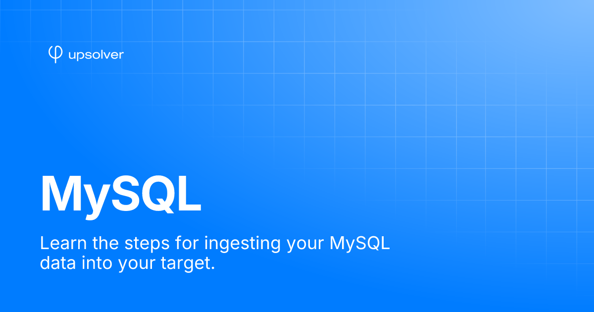 MySQL | Upsolver