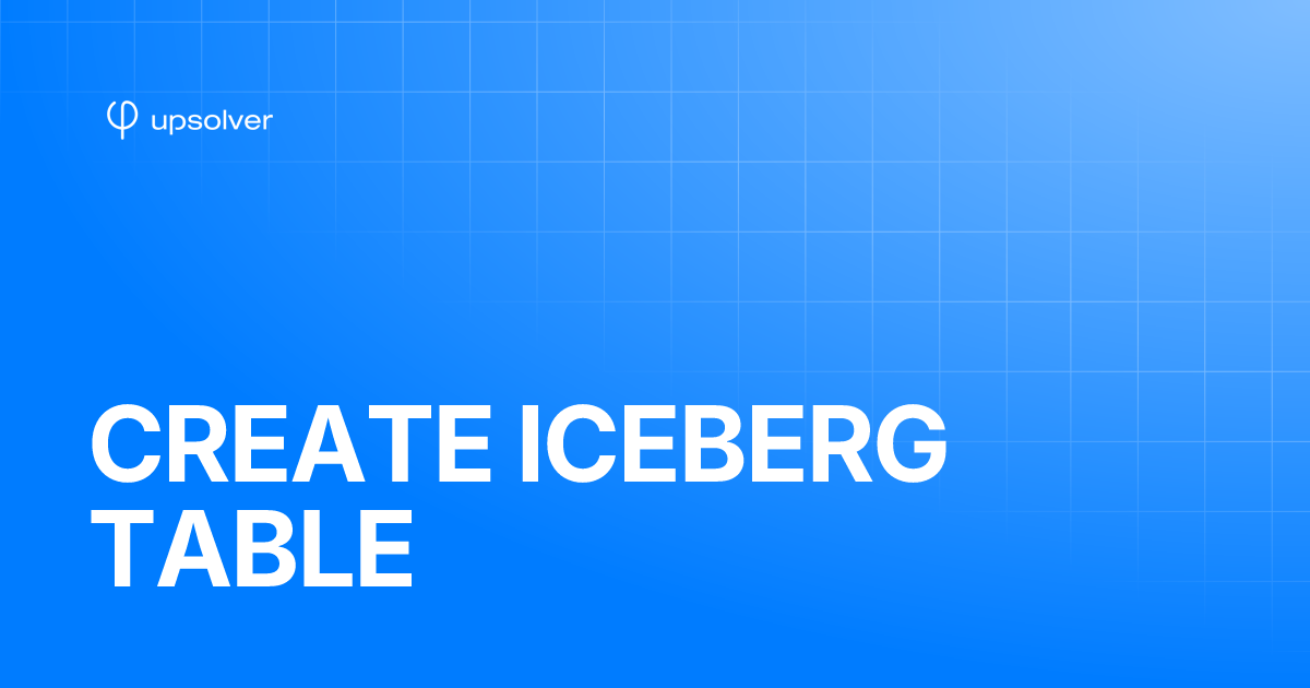 CREATE ICEBERG TABLE | Upsolver